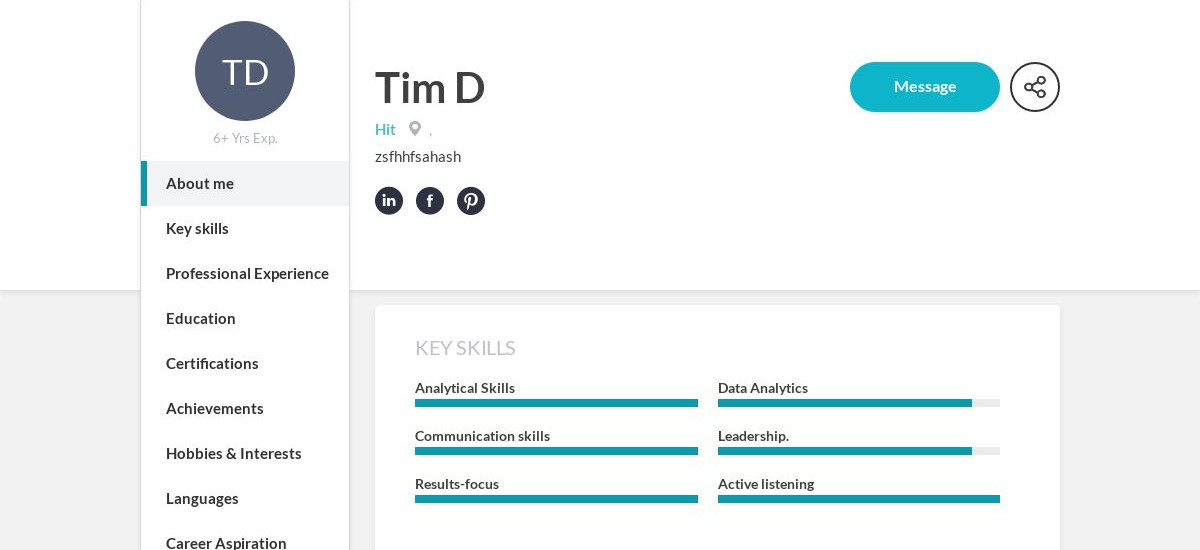 Tim D Online Resume | CraftmyCV