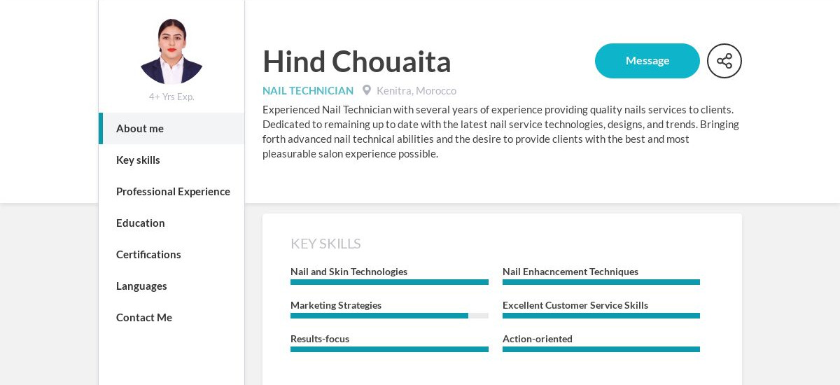 Hind Chouaita Online Resume | CraftmyCV