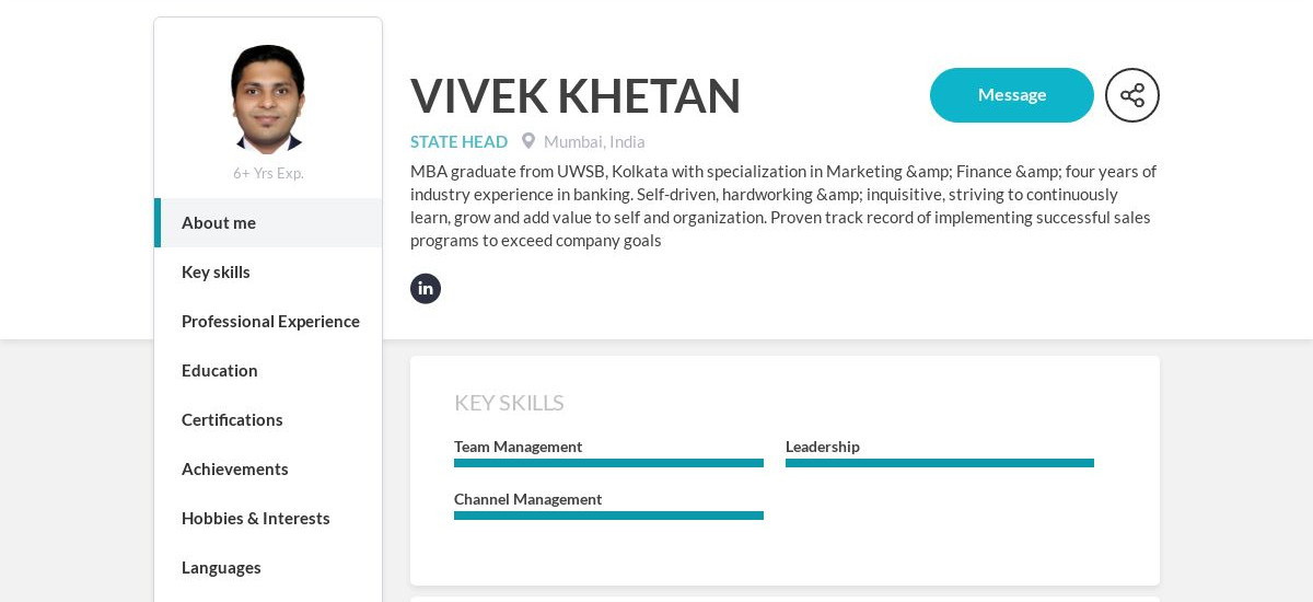VIVEK KHETAN Online Resume | CraftmyCV
