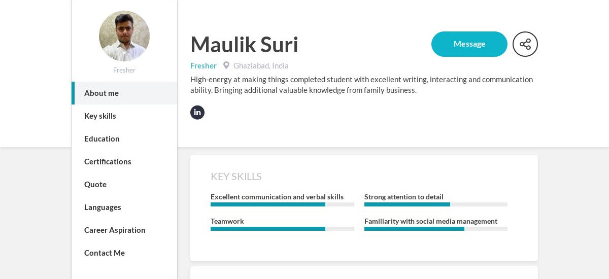 Maulik Suri Online Resume | CraftmyCV