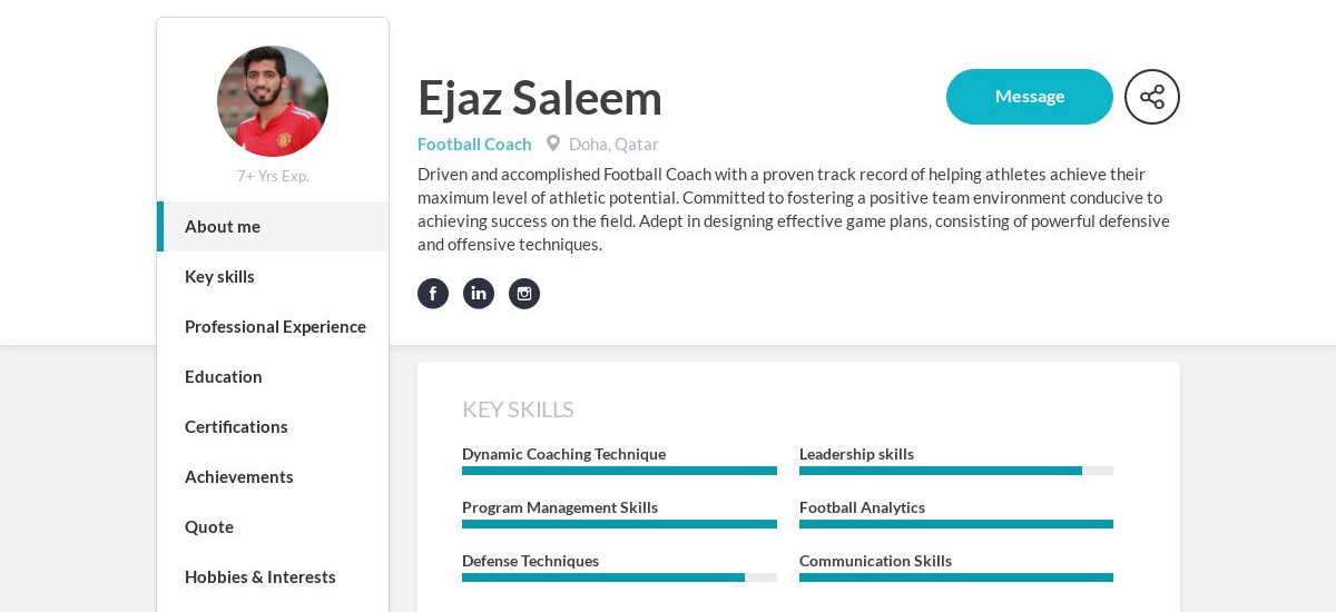 Ejaz Saleem Online Resume | CraftmyCV