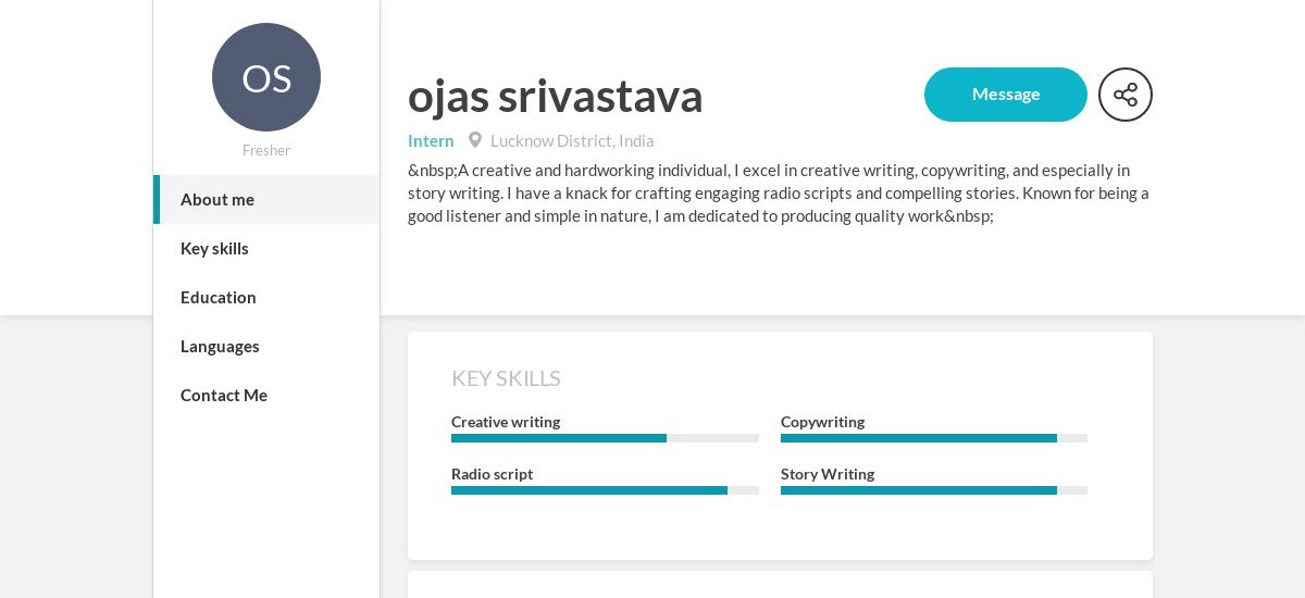 Ojas Srivastava Online Resume | CraftmyCV