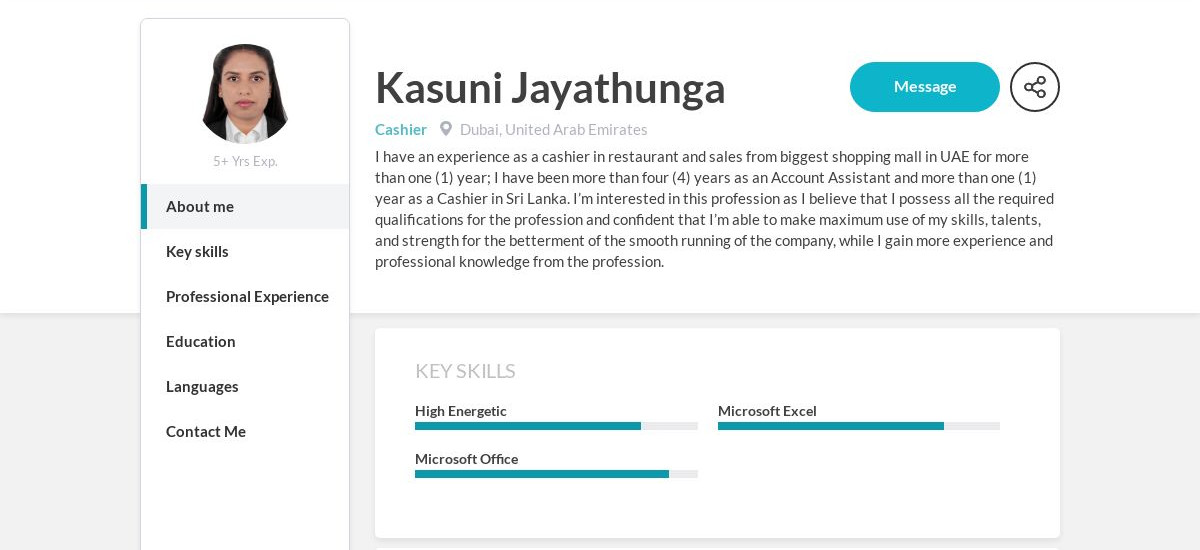Kasuni Jayathunga Online Resume | CraftmyCV