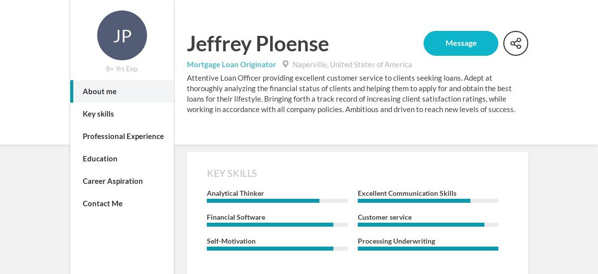 Jeffrey Ploense Online Resume | CraftmyCV