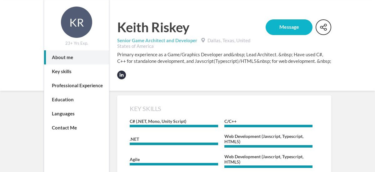 Keith Riskey Online Resume | CraftmyCV
