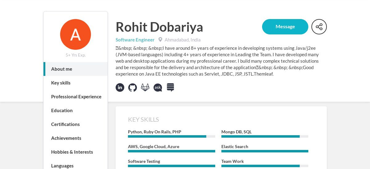 Rohit Dobariya Online Resume | CraftmyCV