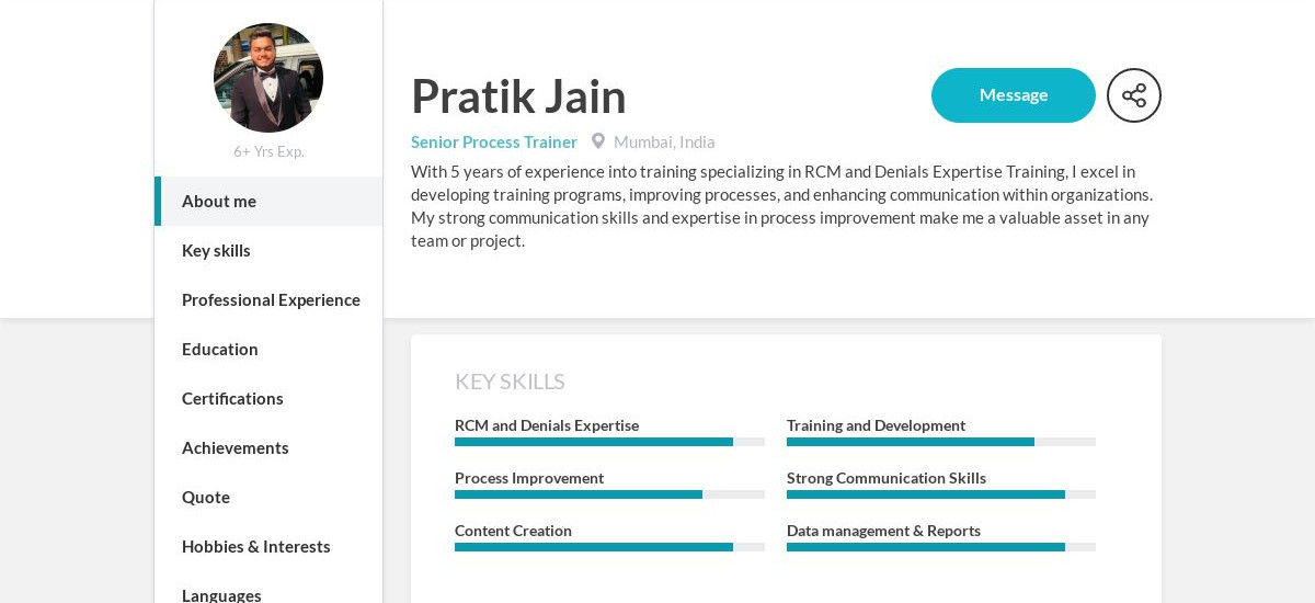 Pratik Jain Online Resume | CraftmyCV