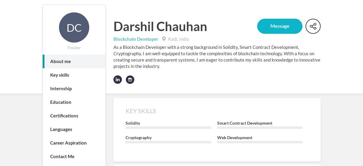 Darshil Chauhan Online Resume | CraftmyCV