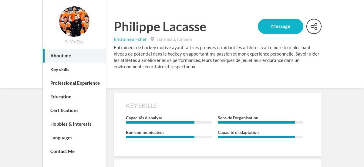 Philippe Lacasse Online Resume | CraftmyCV