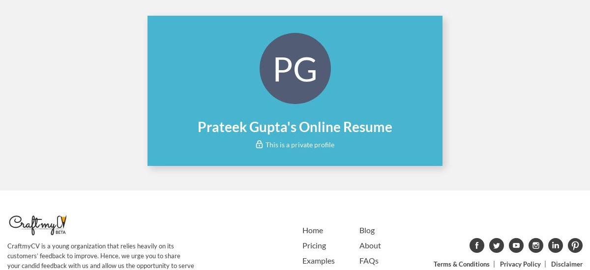 PRATEEK GUPTA Online Resume | CraftmyCV