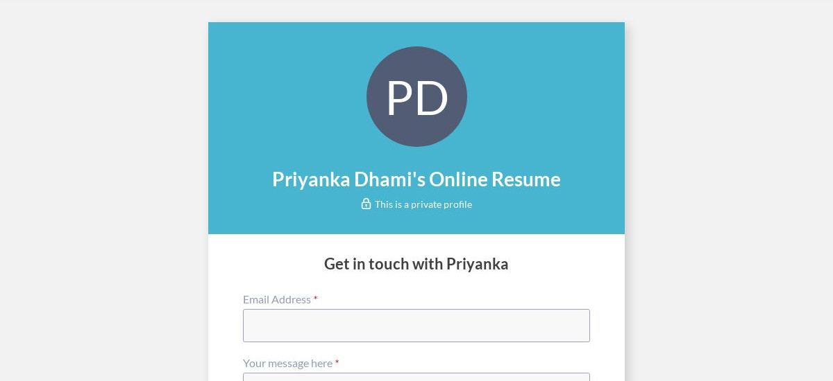 Priyanka Dhami Online Resume | CraftmyCV