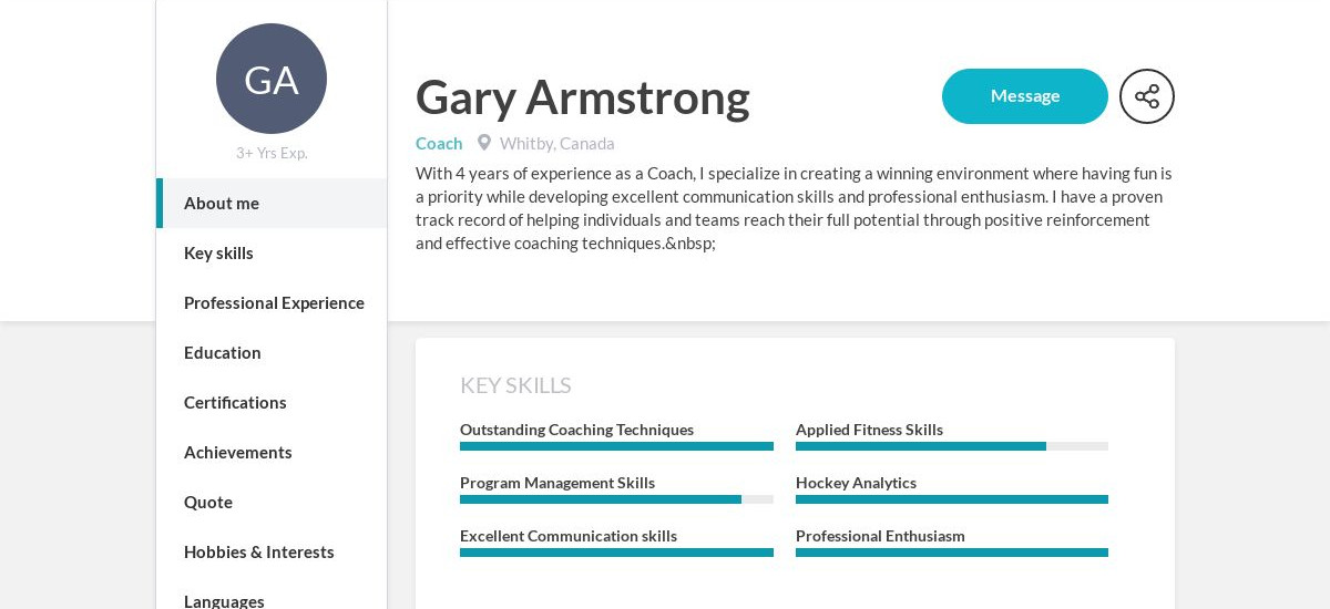 Gary Armstrong Online Resume | CraftmyCV