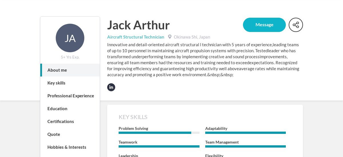 Jack Arthur Online Resume | CraftmyCV