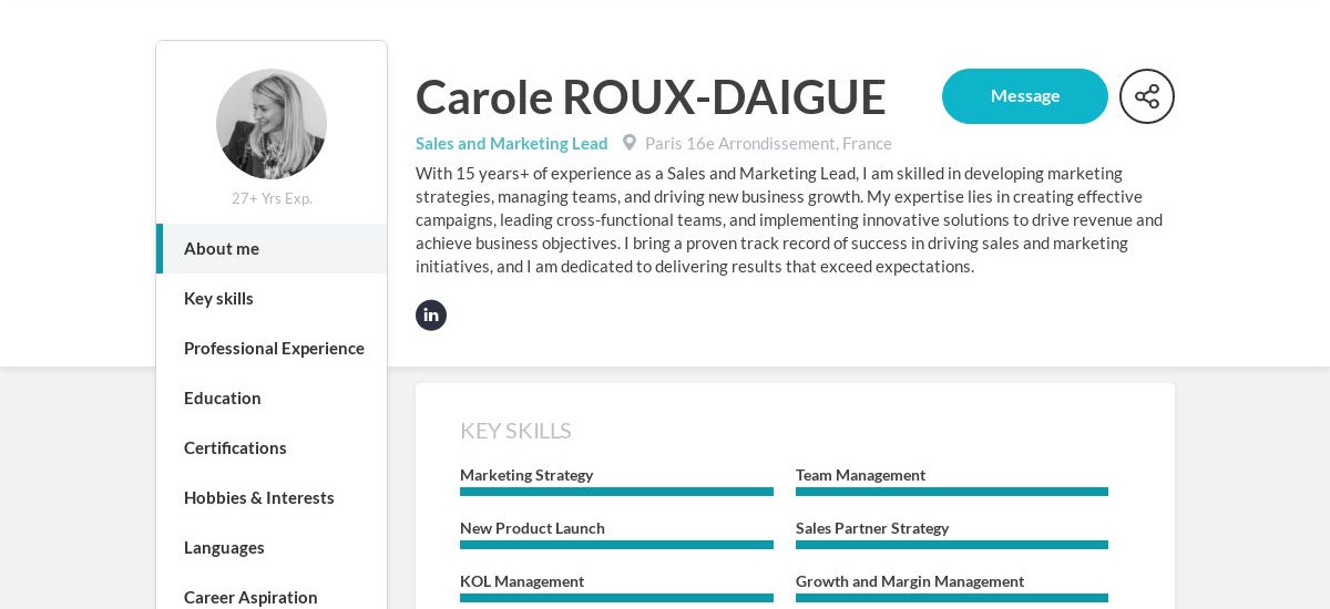 Carole ROUX-DAIGUE Online Resume | CraftmyCV