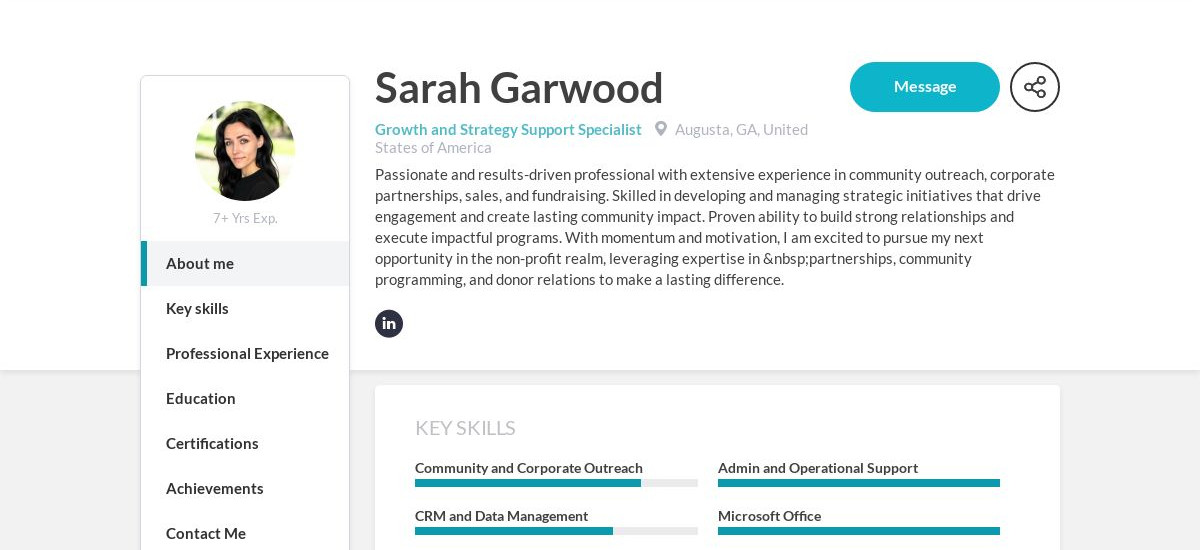Sarah Garwood Online Resume | CraftmyCV