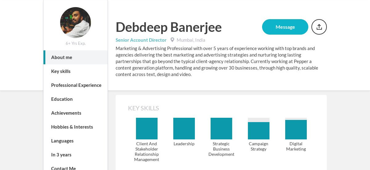 Debdeep Banerjee Online Resume | CraftmyCV