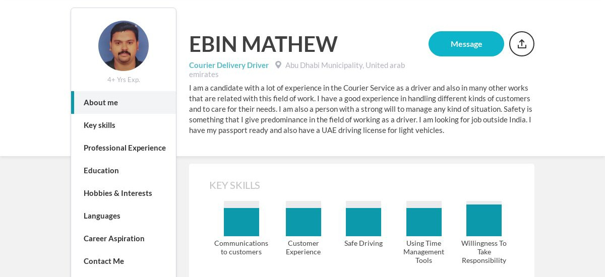 EBIN MATHEW Online Resume | CraftmyCV