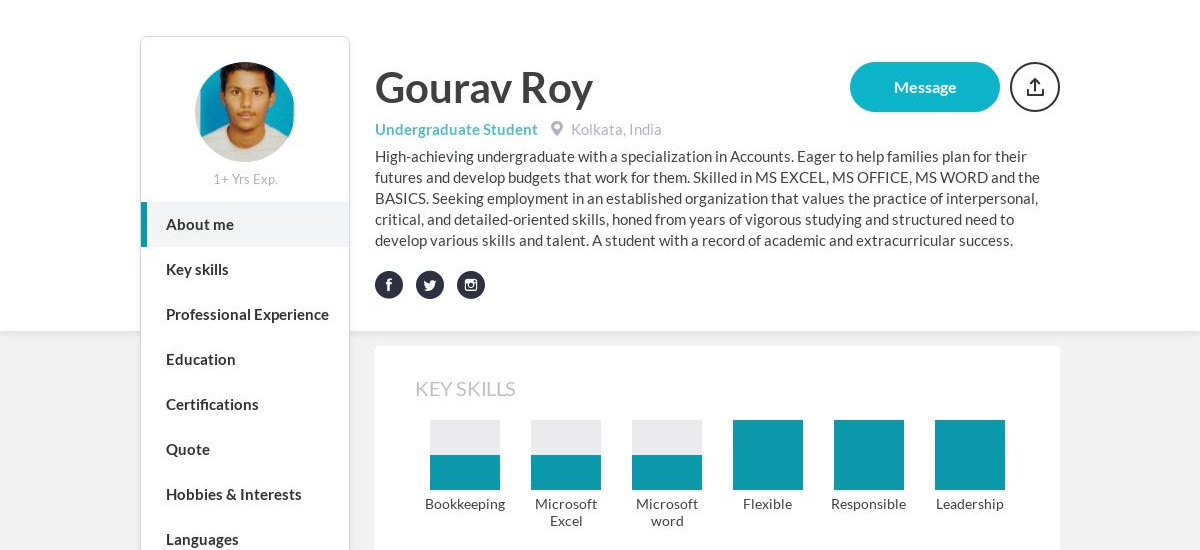 Gourav Roy Online Resume | CraftmyCV Gourav Roy Online Resume | CraftmyCV