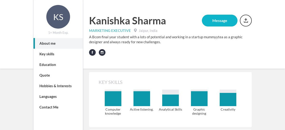 Kanishka Sharma Online Resume | CraftmyCV