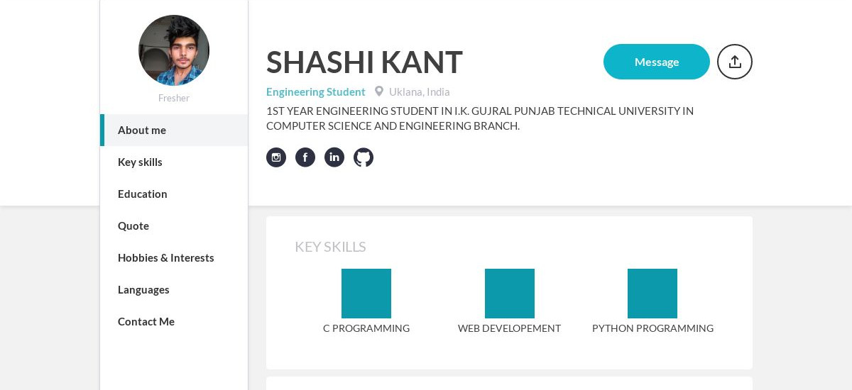 SHASHI KANT Online Resume | CraftmyCV