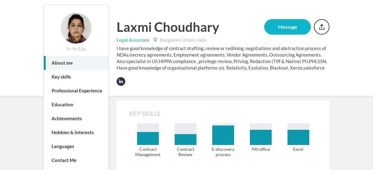 Laxmi Choudhary Online Resume | CraftmyCV