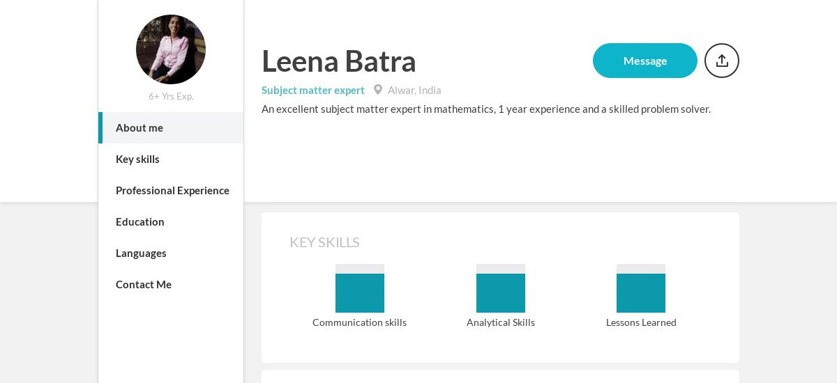 Leena Batra Online Resume | CraftmyCV