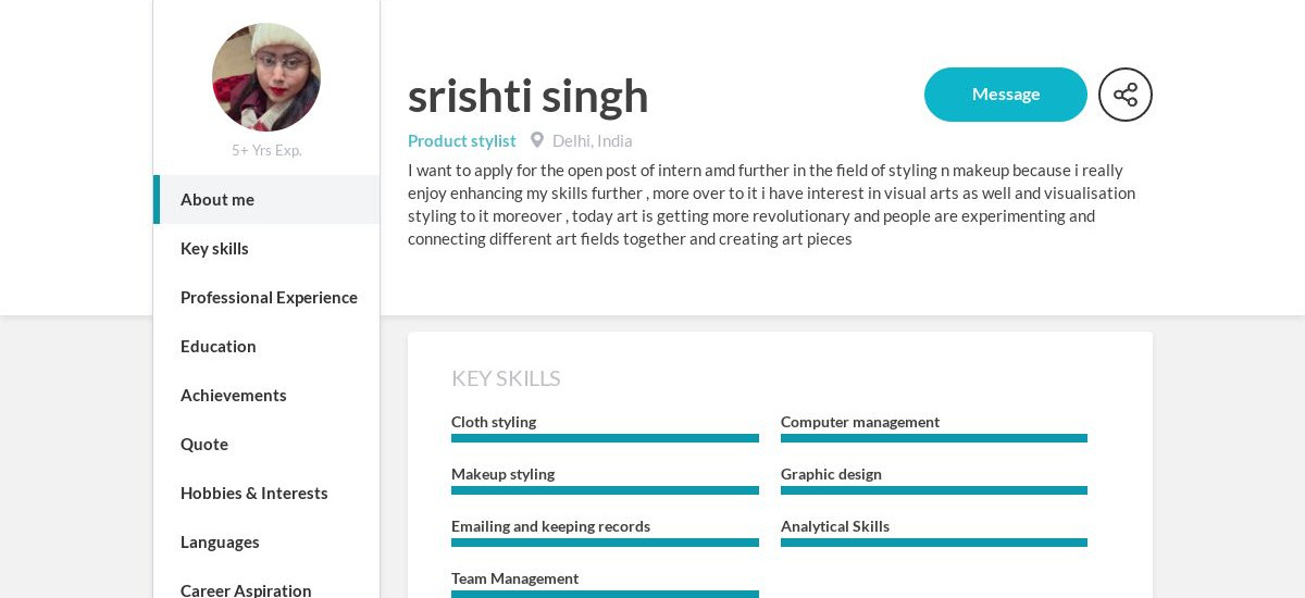 Srishti Singh Online Resume Craftmycv 