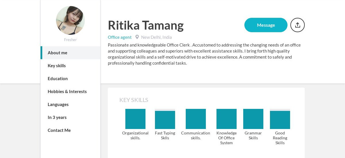 Ritika Tamang Online Resume | CraftmyCV