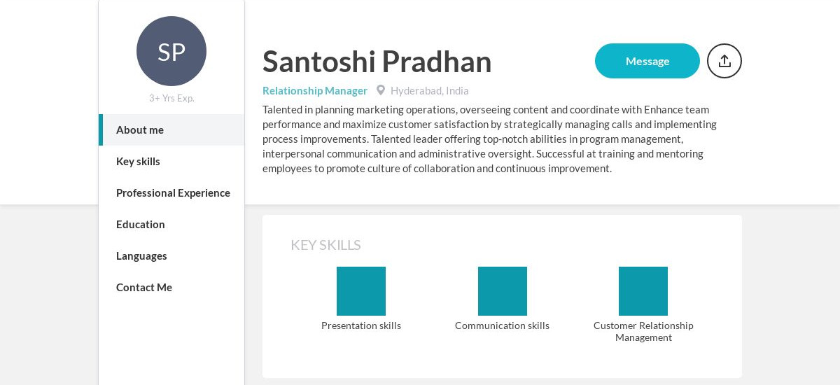 Santoshi Pradhan Online Resume | CraftmyCV