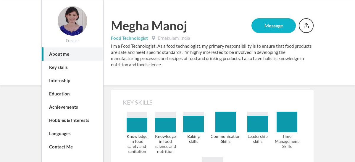 Megha Manoj Online Resume | CraftmyCV