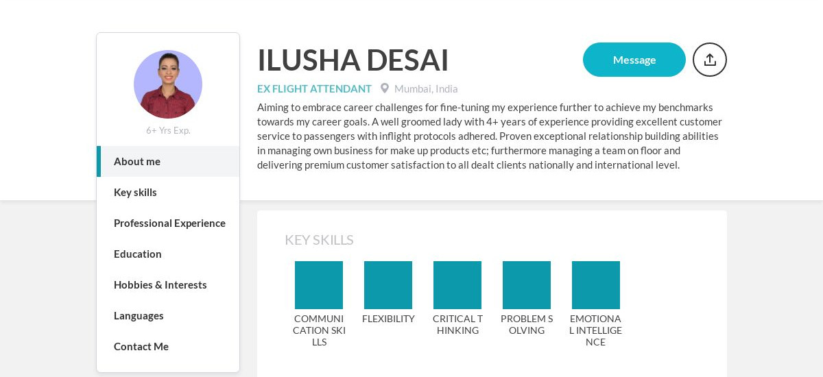 ILUSHA DESAI Online Resume | CraftmyCV