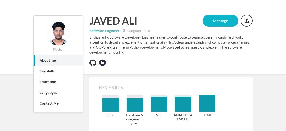 JAVED ALI Online Resume | CraftmyCV JAVED ALI Online Resume | CraftmyCV