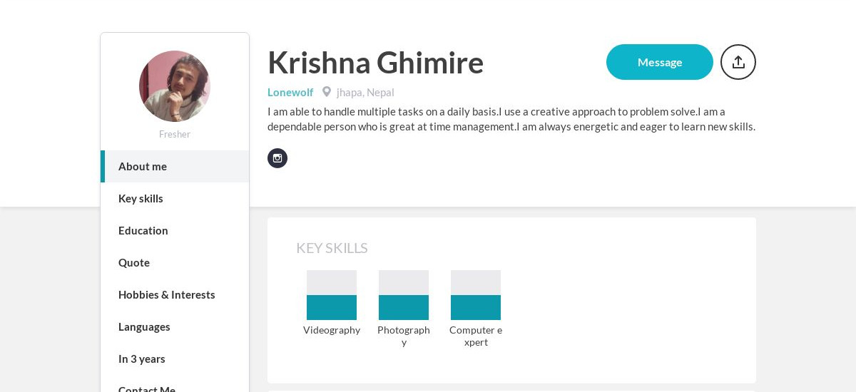 Krishna Ghimire Online Resume | CraftmyCV