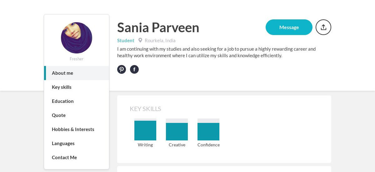 Sania Parveen Online Resume | CraftmyCV