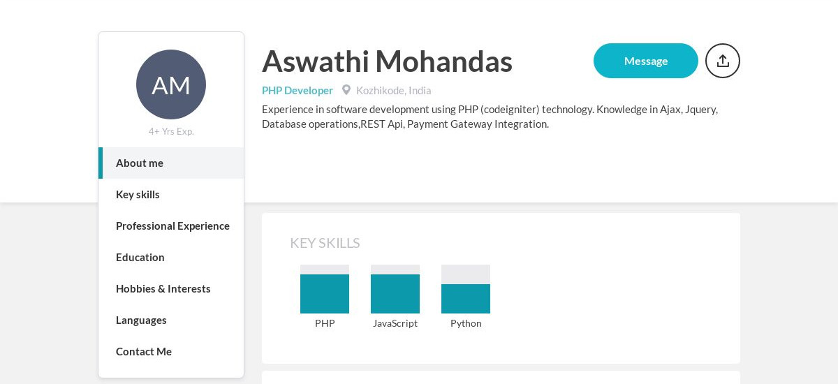 Aswathi Mohandas Online Resume Craftmycv 