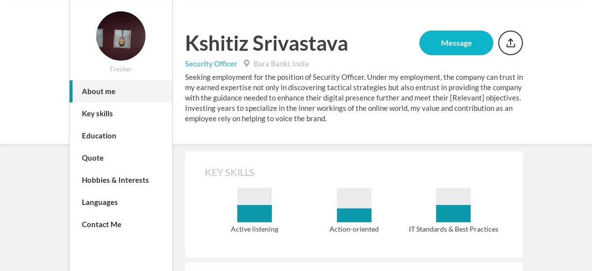 Kshitiz Srivastava Online Resume | CraftmyCV