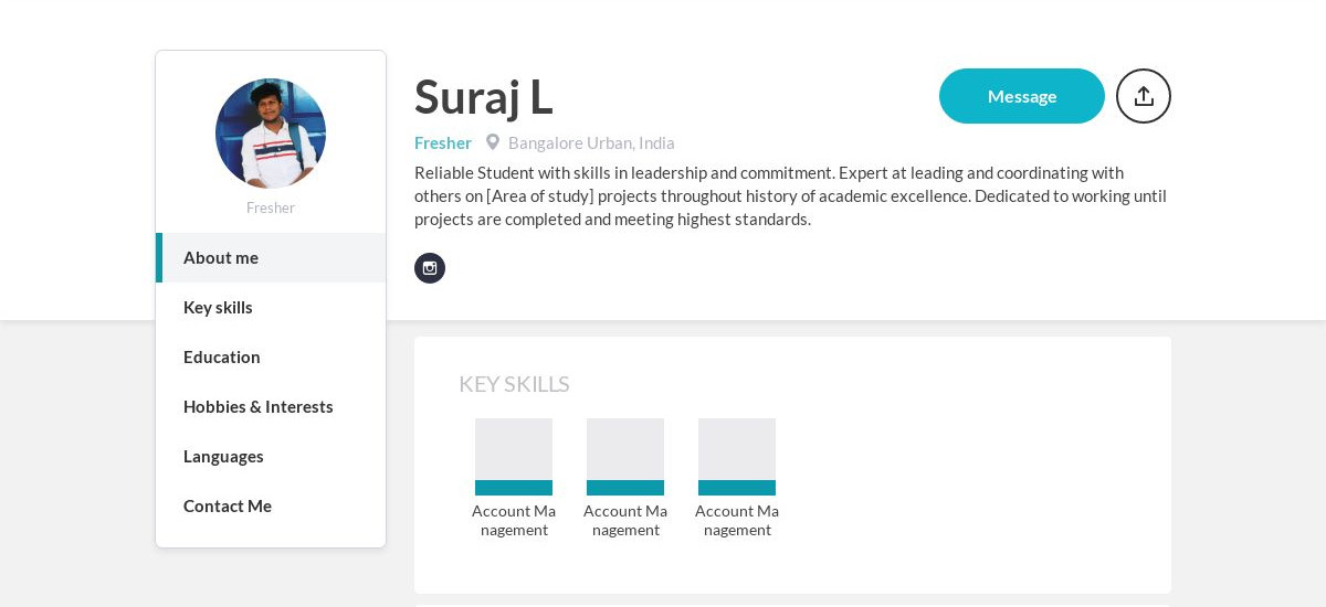 Suraj L Online Resume | CraftmyCV