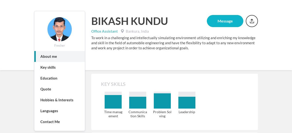 BIKASH KUNDU Online Resume | CraftmyCV