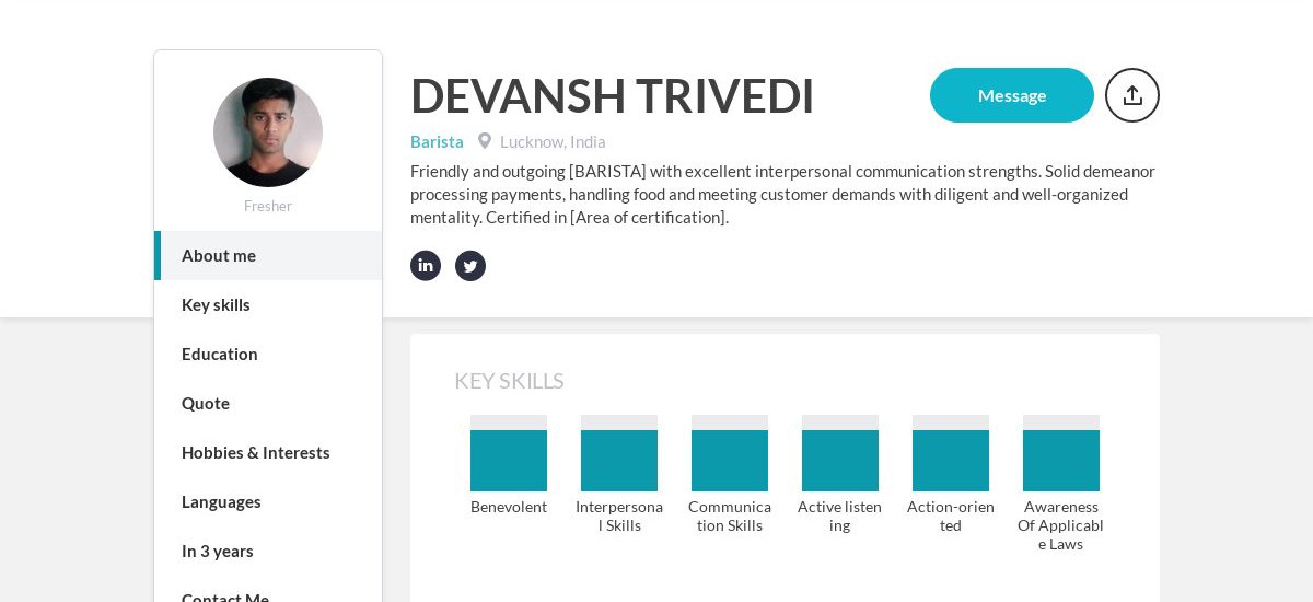 DEVANSH TRIVEDI Online Resume | CraftmyCV
