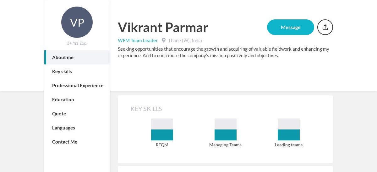 Vikrant Parmar Online Resume | CraftmyCV