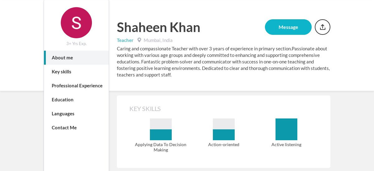 Shaheen Khan Online Resume | CraftmyCV