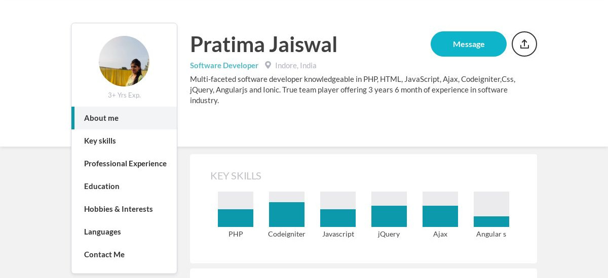 Pratima Jaiswal Online Resume | CraftmyCV