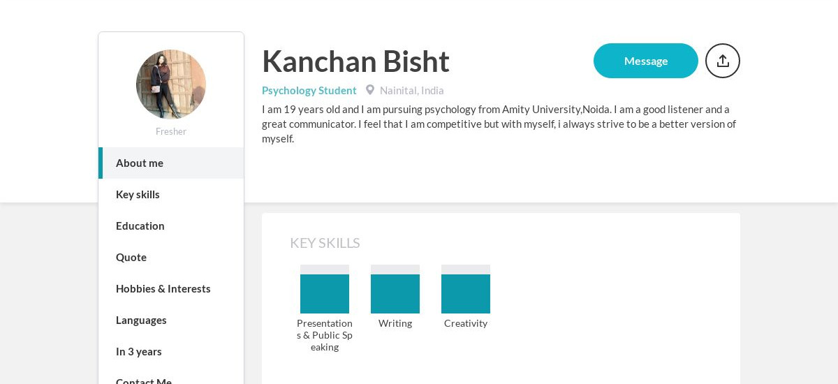 Kanchan Bisht Online Resume | CraftmyCV