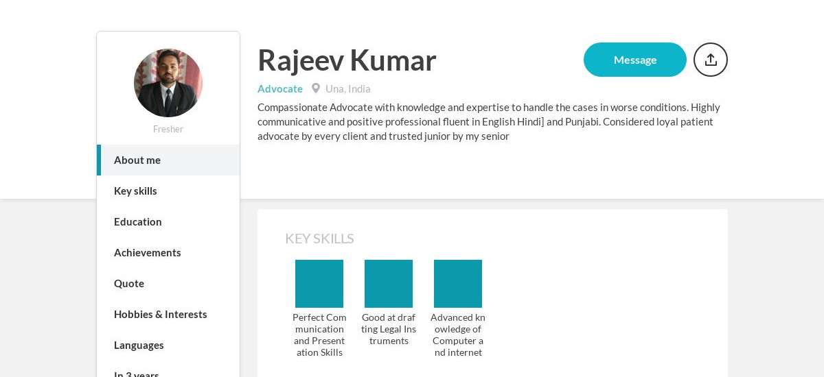 Rajeev Kumar Online Resume | CraftmyCV
