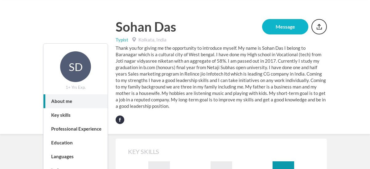 Sohan Das Online Resume | CraftmyCV