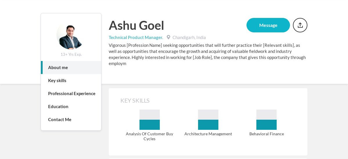 Ashu Goel Online Resume | CraftmyCV