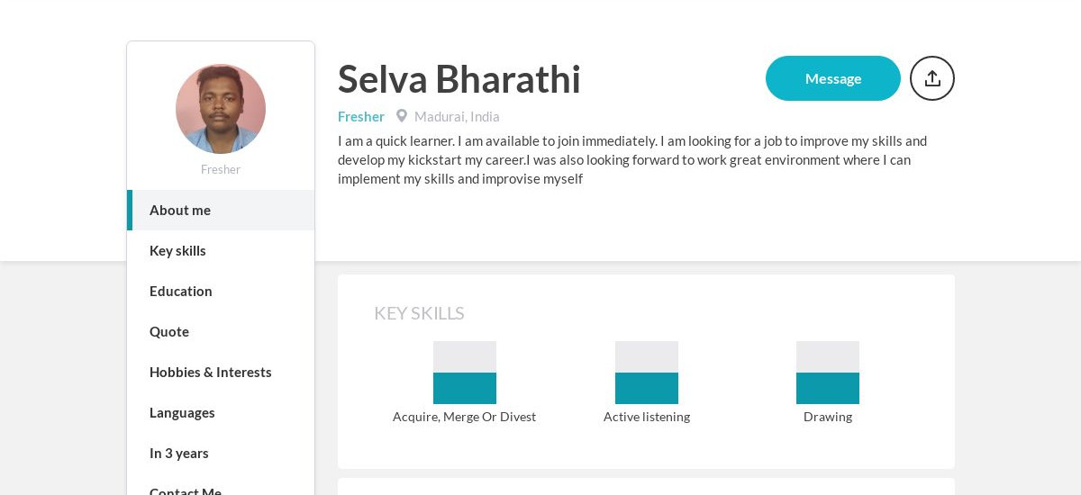 Selva Bharathi Online Resume | CraftmyCV