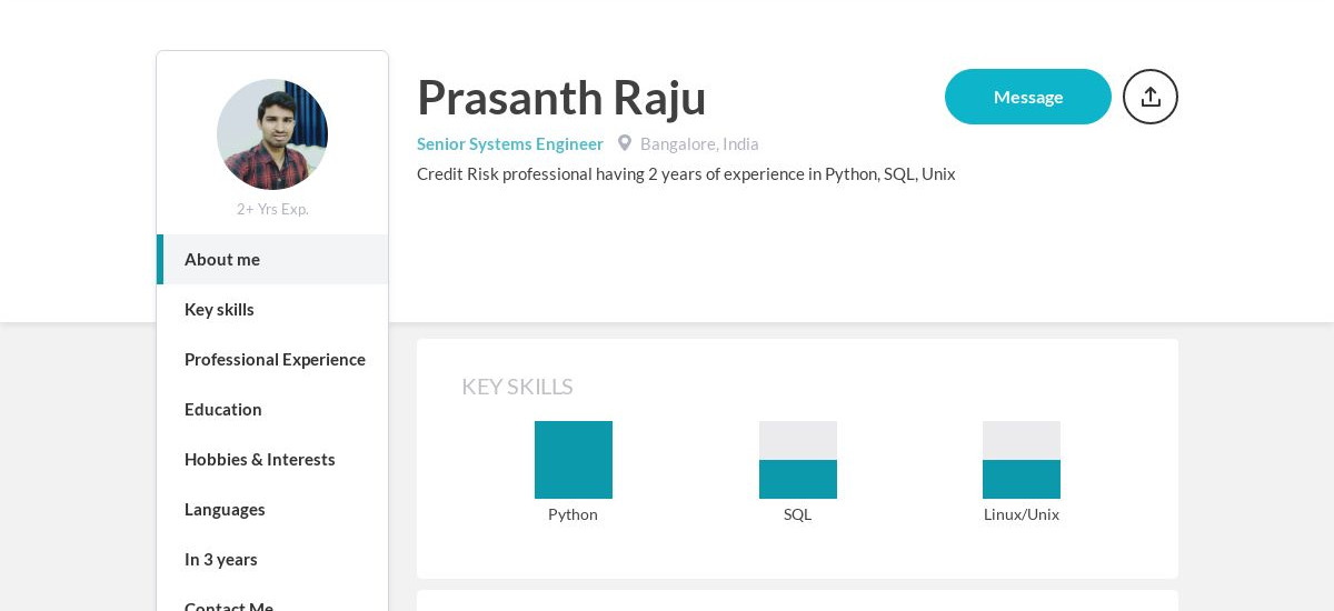 Prasanth Raju Online Resume | CraftmyCV