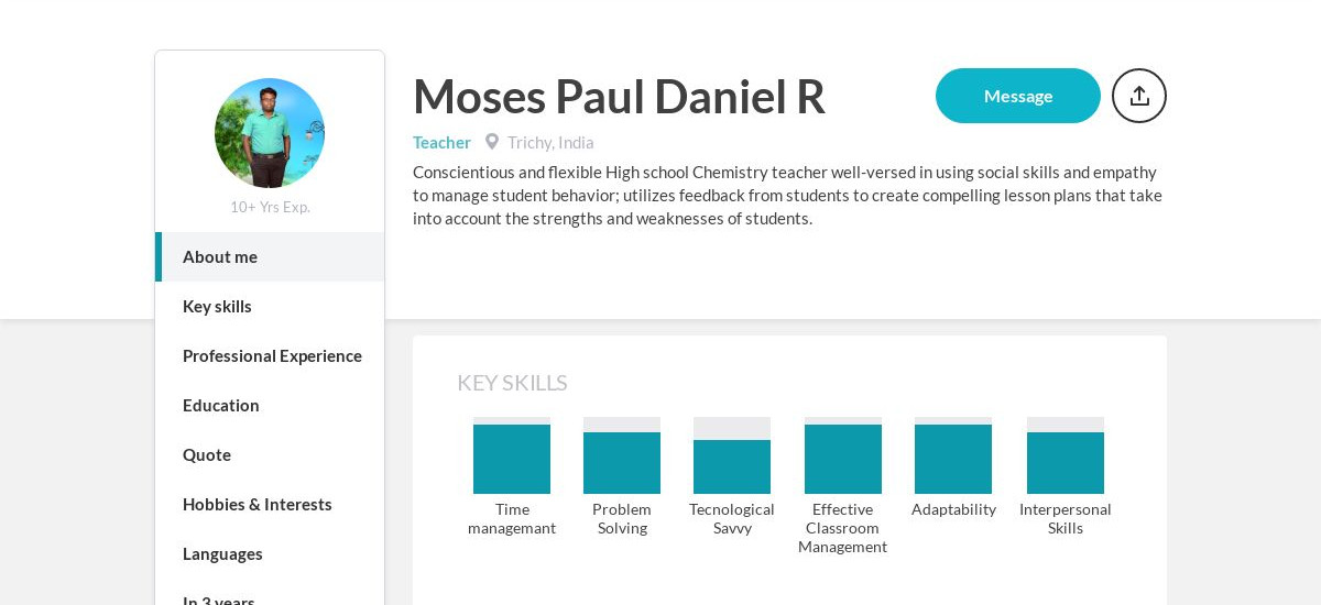 Moses Paul Daniel R Online Resume | CraftmyCV