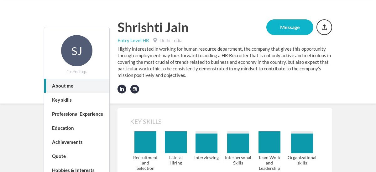 Shrishti Jain Online Resume | CraftmyCV